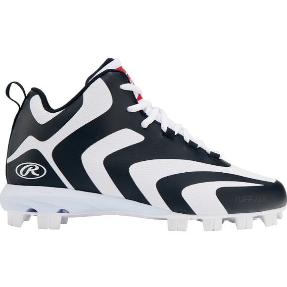 Rawlings | Shoes | Rawlings Youth 4d Black White Rookie Mid Baseball ...